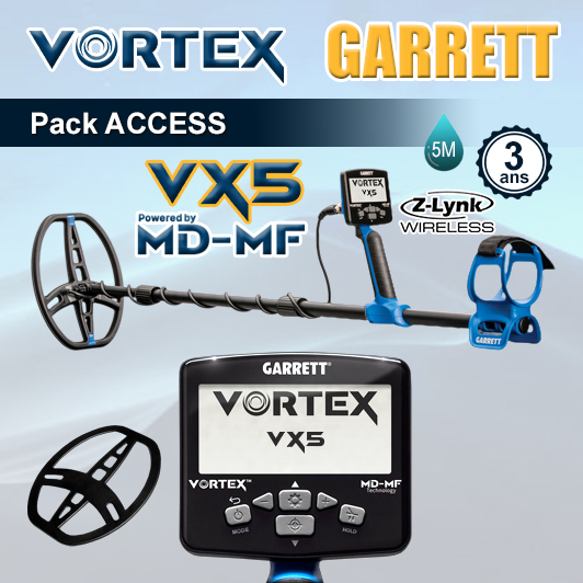 Détecteur Garrett Vortex VX5 avec nouvelle technologie MD-MF